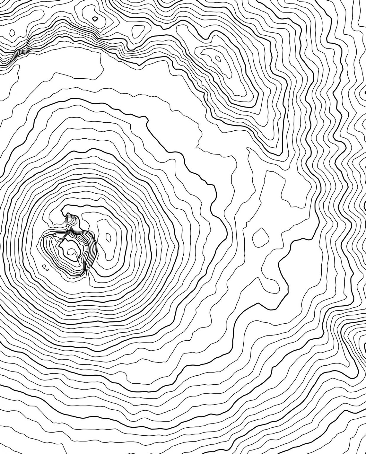 Mount Vesuvius Italy Elevation Contours Poster – Seven Summits Art